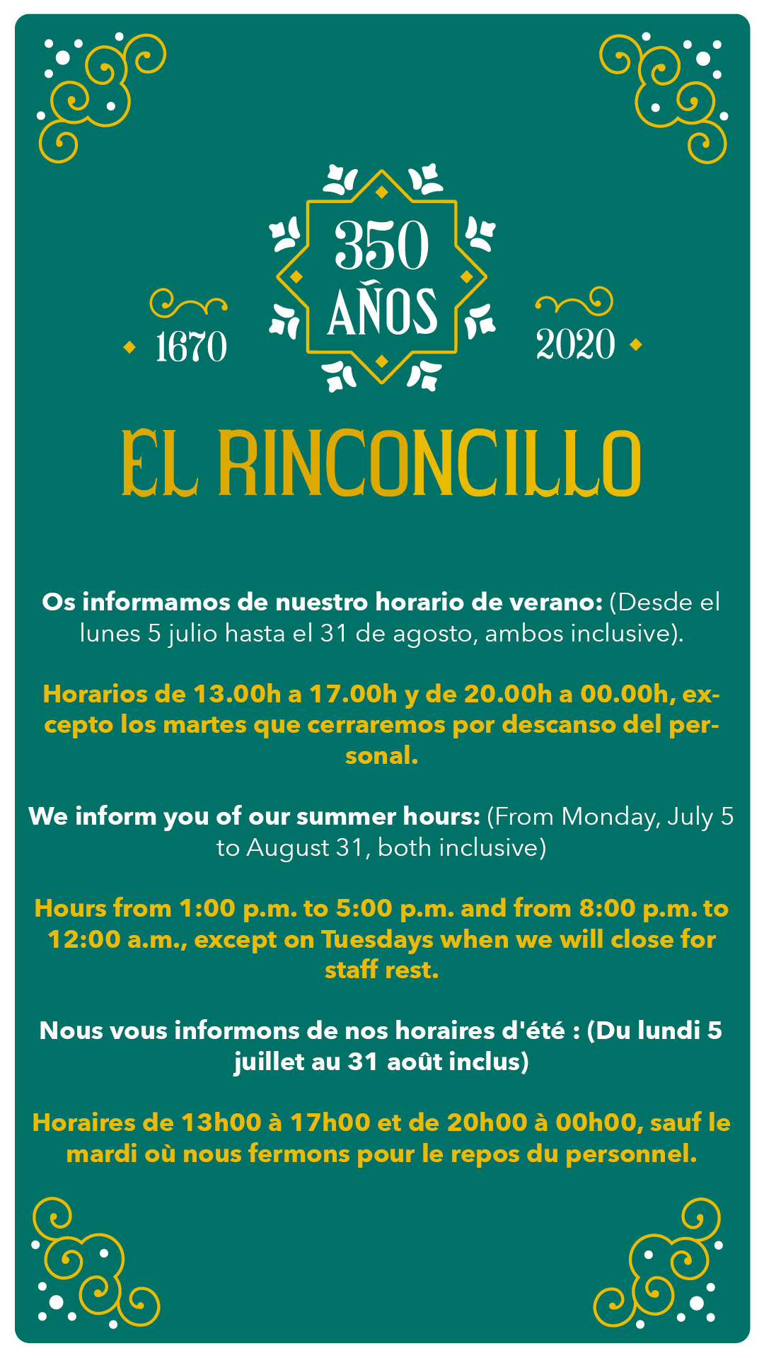 El Rinconcillo, sabrosas tapas y platos tradicionales